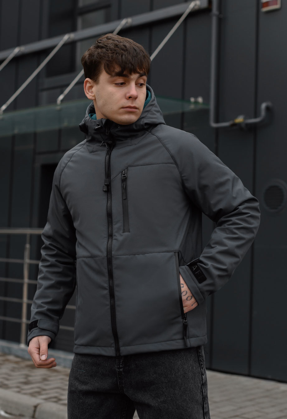 Чоловіча куртка Staff soft shell ber dark gray темно-сіра для підлітка ...