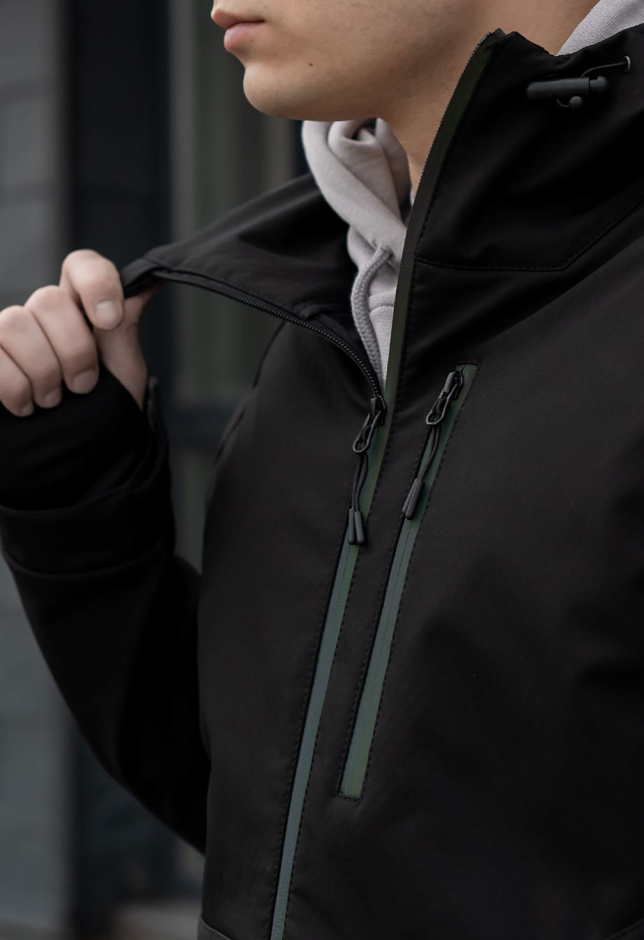 Чоловіча куртка Staff bu soft shell reflective (defect) чорна модна з логотипом легка з ...