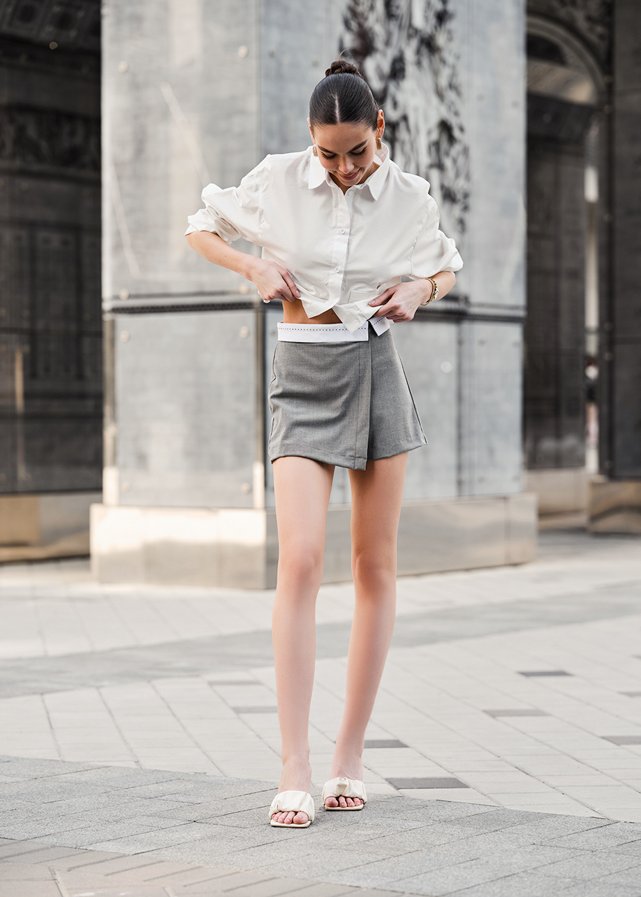 Женские Шорты Юбка Staff Gray Серого Цвета Для Девушки Стаф Seli 54 Жіночі Шорти Спідниця Staff ...