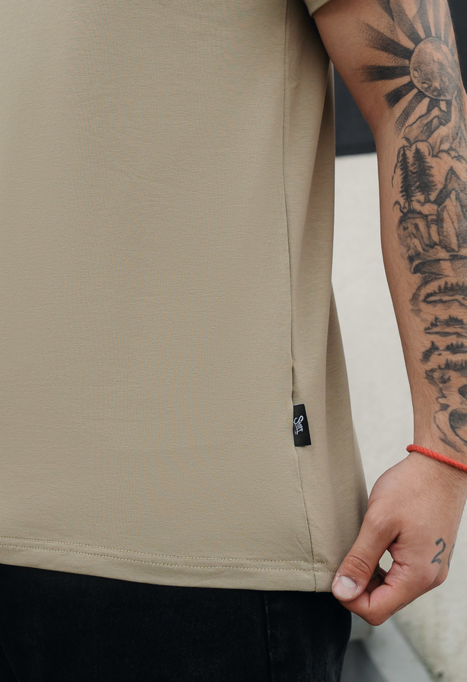 Футболка чоловіча Staff beige basic бежева базова однотонна молодіжна ...