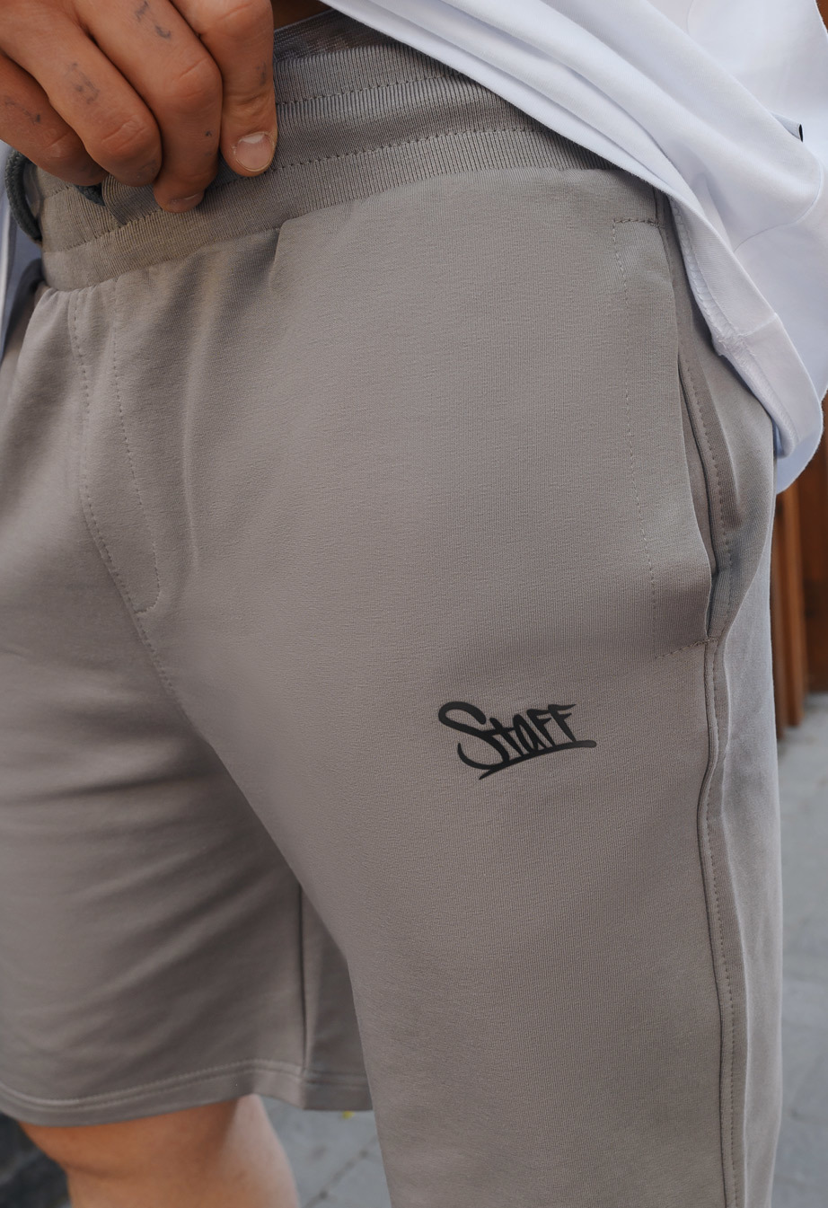 Чоловічі шорти Staff gray logo сірі з логотипом трикотажні на літо для хлопця широкі ціна