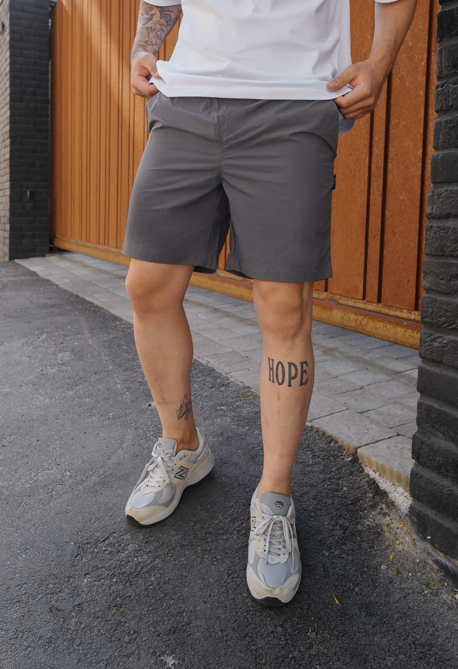 Шорти чоловічі Staff gray basic сірі однотонні на літо пляжні недорогі базові ціна