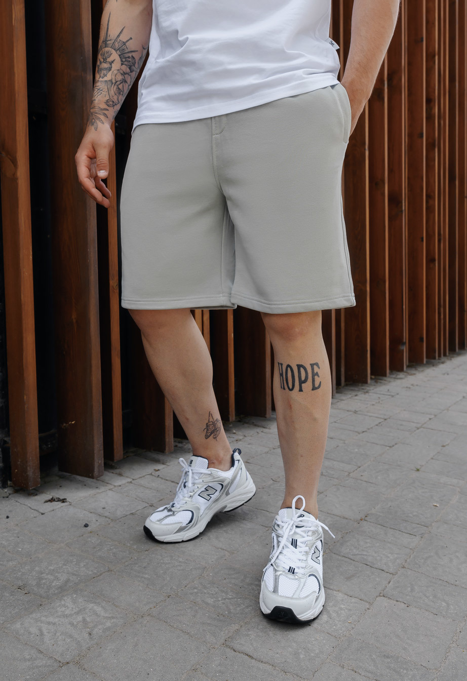Шорти чоловічі Staff light gray світло-сірі бавовняні однотонні молодіжні трикотажні літні купити