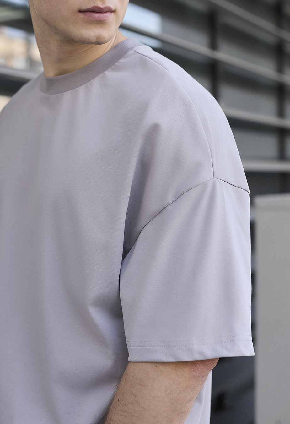 Футболка чоловіча Staff gray basic oversize сіра оверсайз базова недорога однотонна купити