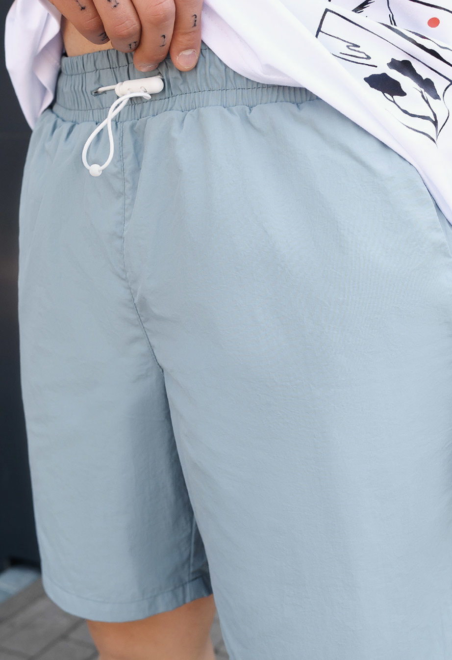 Шорти чоловічі Staff light blue basic світло-сині однотонні на літо молодіжні пляжні базові ціна