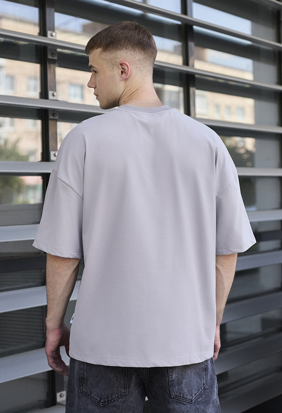 Футболка чоловіча Staff gray basic oversize сіра оверсайз базова недорога однотонна купити
