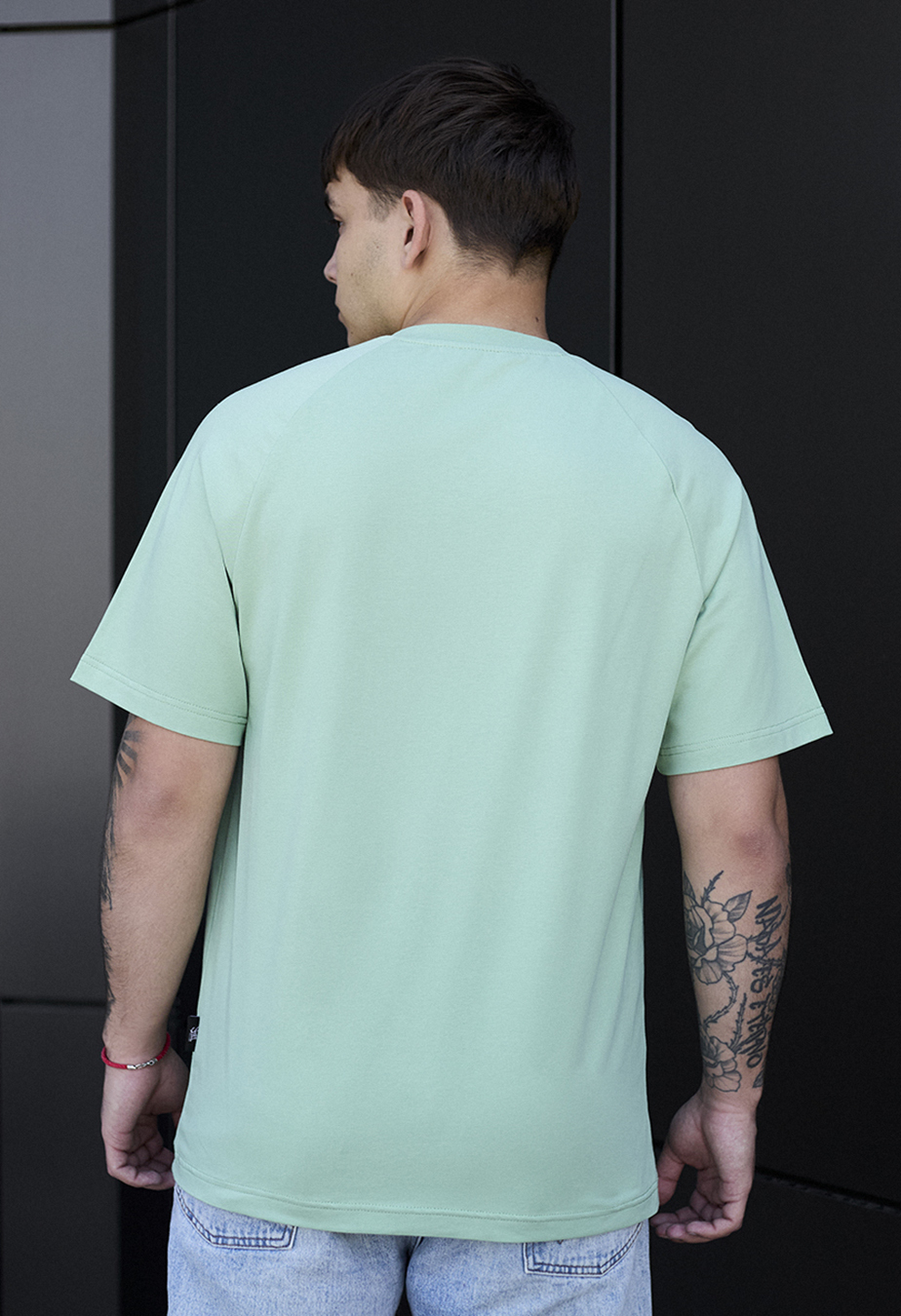 Футболка чоловіча Staff light green світло-зелена однотонна модна купити