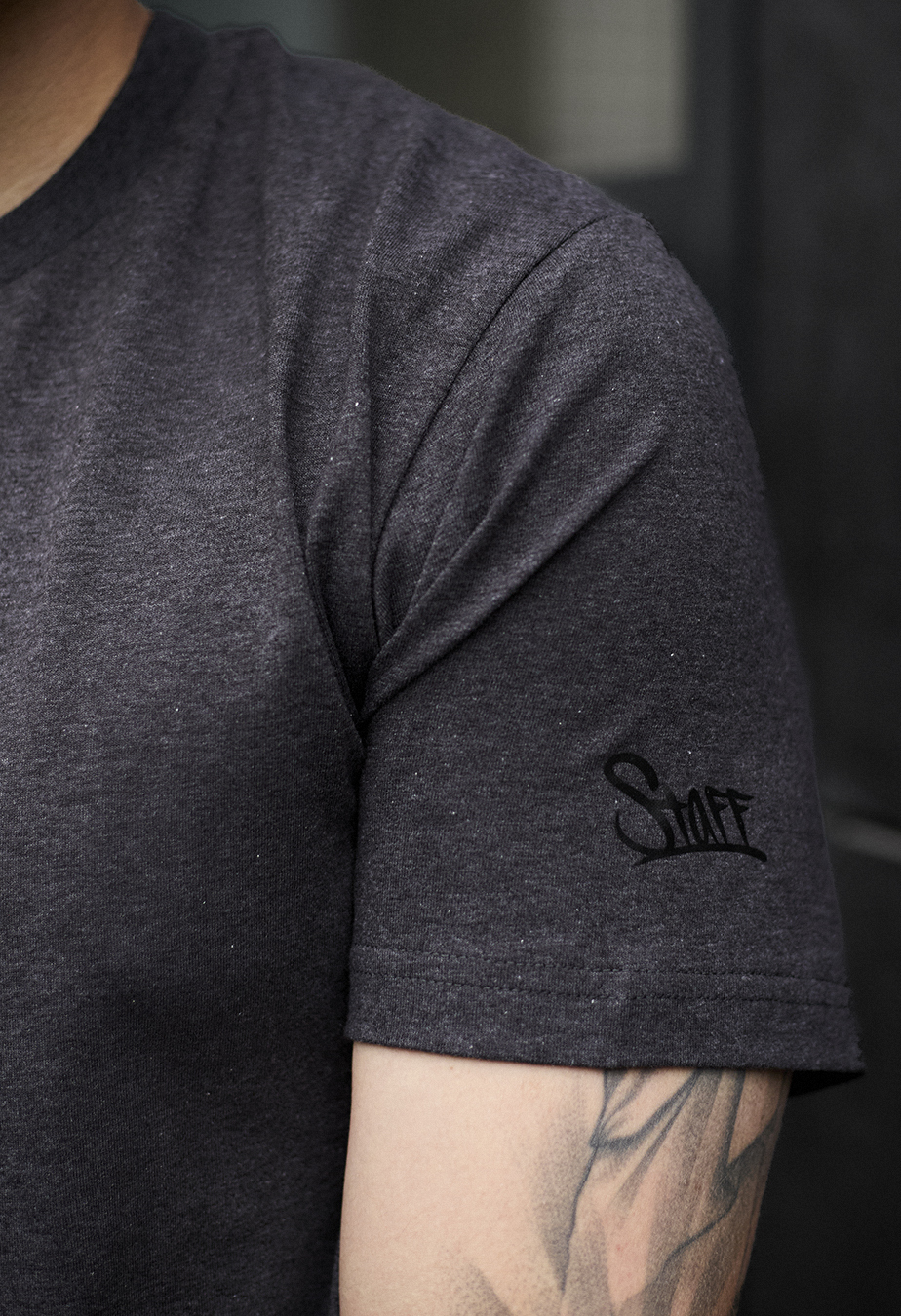 Футболка чоловіча Staff pi graphite logo графітового кольору з логотипом бавовняна стильна ціна