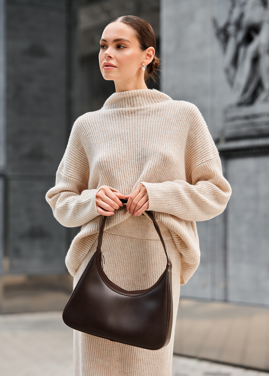 Сумка жіноча Staff 30 brown коричнева модна однотонна містка купити