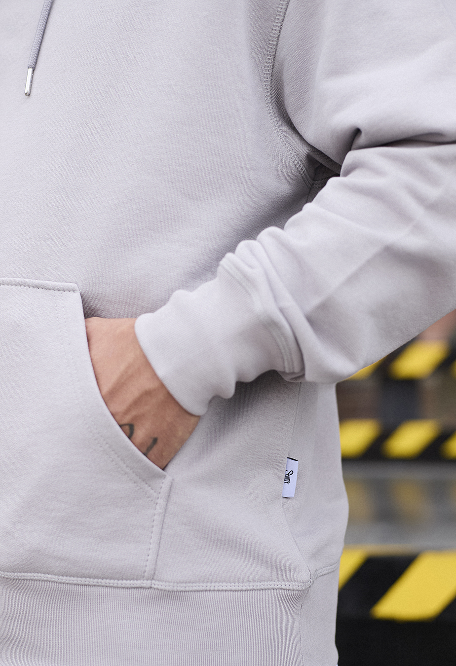 Худі чоловіче Staff light gray oversize світло-сіре бавовняне однотонне оверсайз модне купити