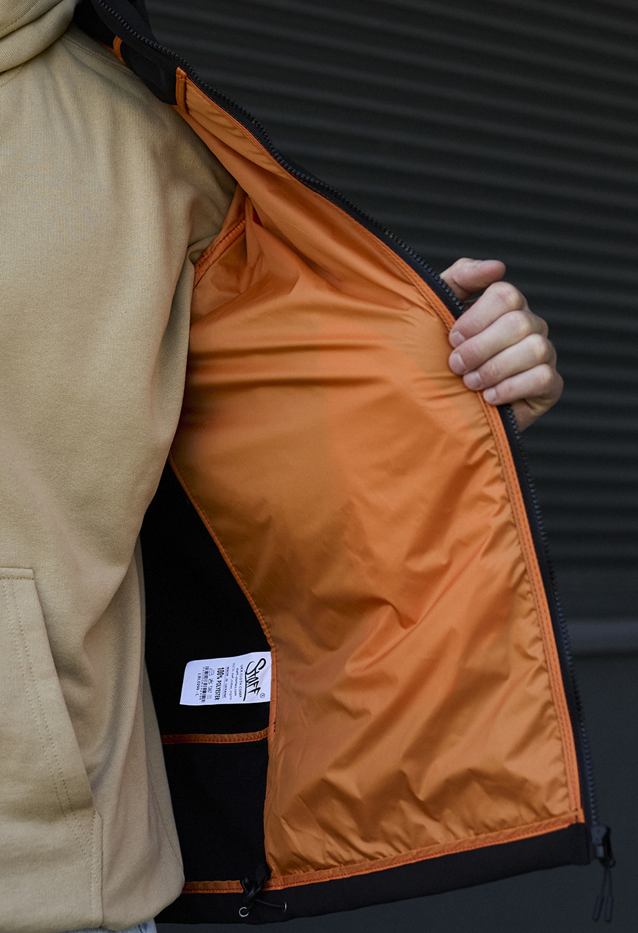 Чоловіча куртка Staff soft shell pu black чорна з логотипом молодіжна легка весна-осінь з ...