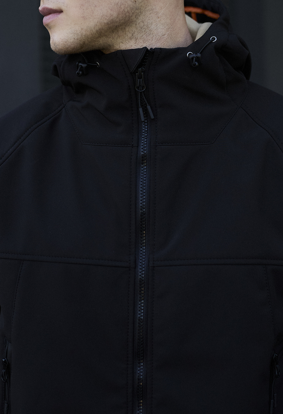Чоловіча куртка Staff soft shell pu black чорна з логотипом молодіжна легка весна-осінь з ...