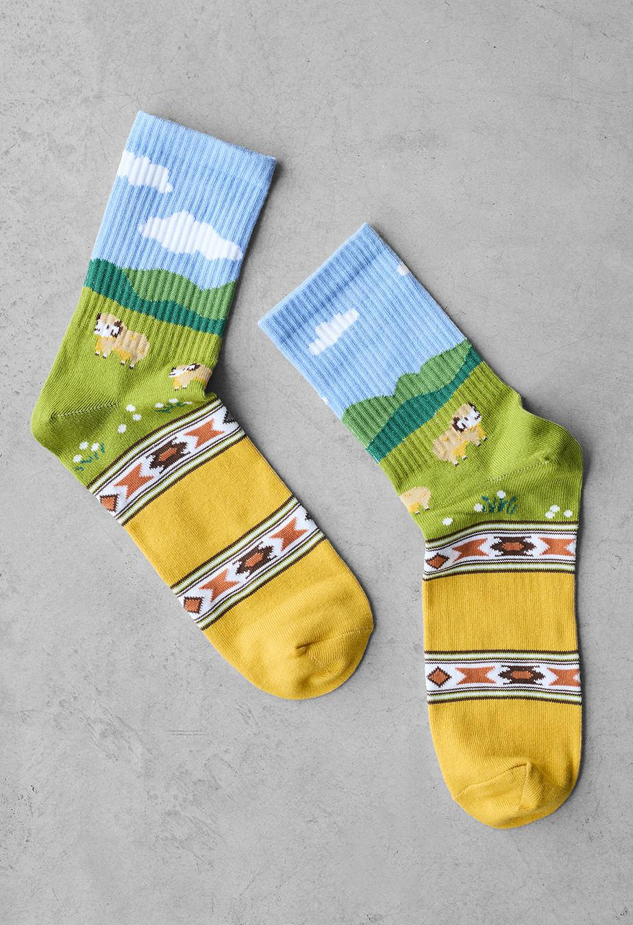 Шкарпетки чоловічі Staff nature мікс кольорів недорогі високі з принтом ...