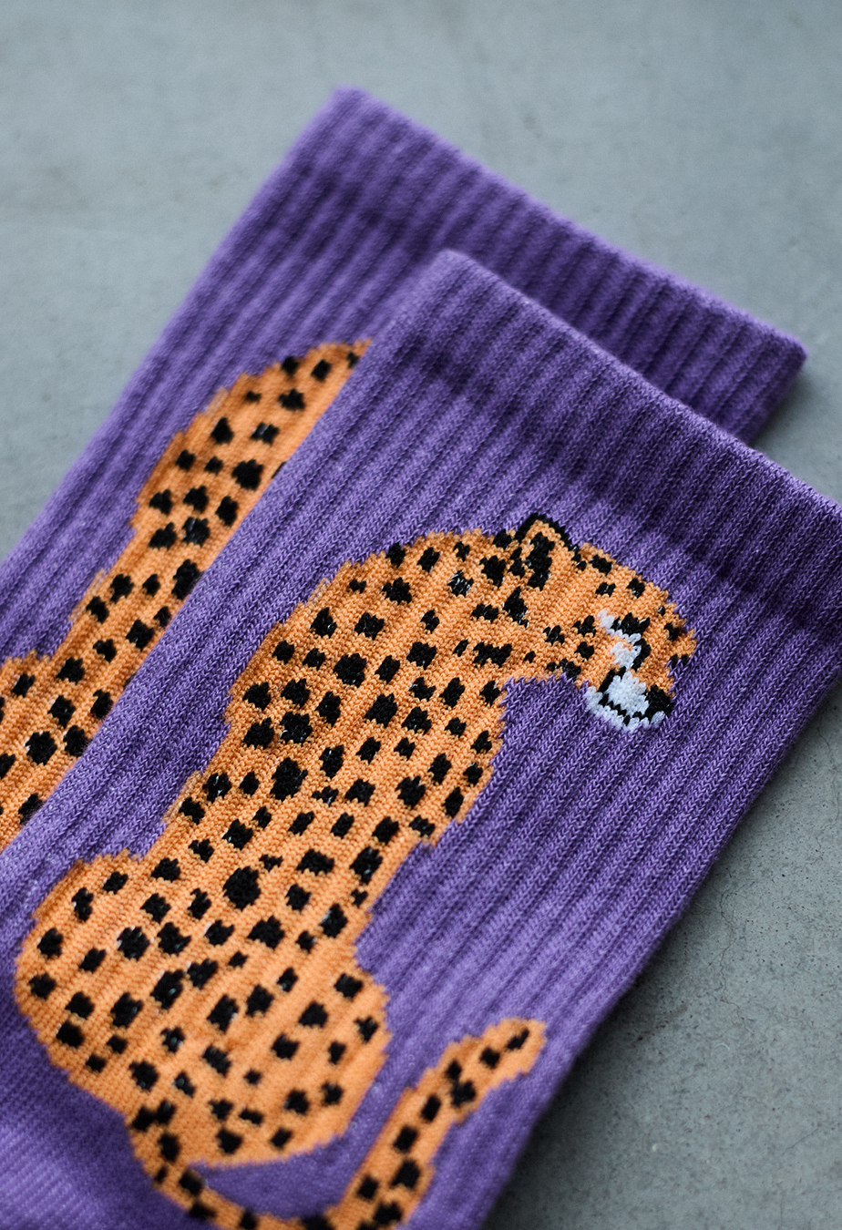 Чоловічі шкарпетки Staff leopard фіолетовий/мікс кольорів з принтом ...