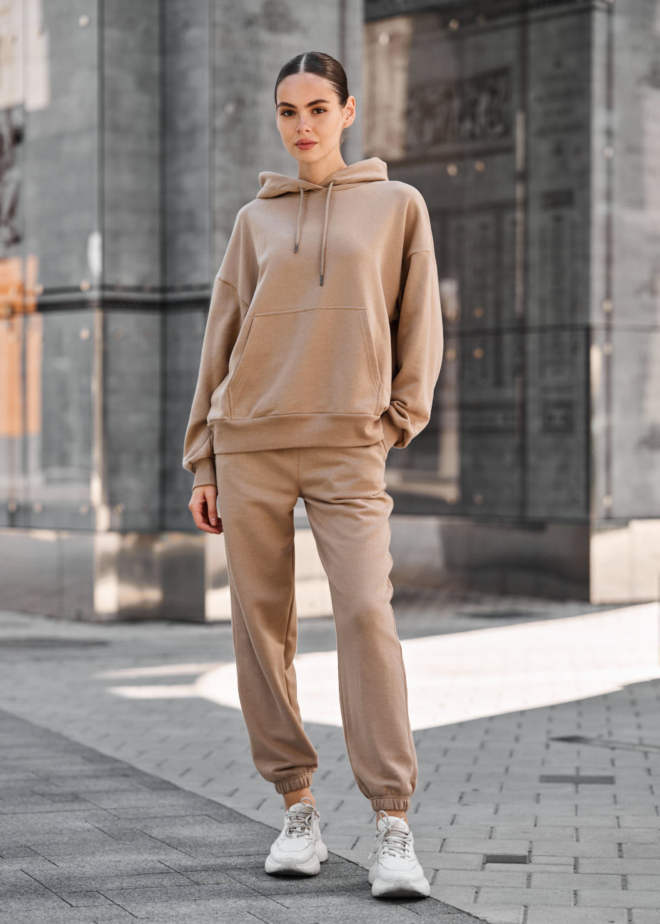 Спортивний костюм жіночий Staff nexa light brown oversize fleece світло-коричневий утеплений ...