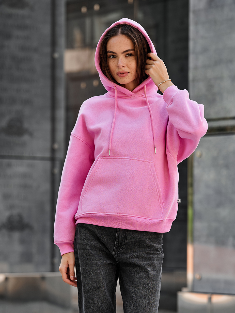 Толстовка жіноча Staff mi pink oversize fleece рожева оверсайз на флісі ...