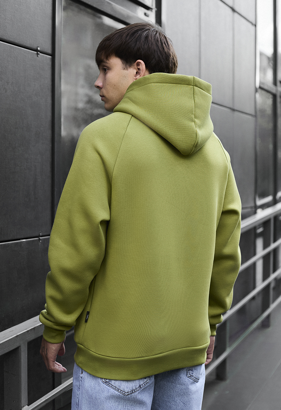 Худі чоловіче Staff light green logo oversize fleece салатового кольору бавовняне молодіжне на ...