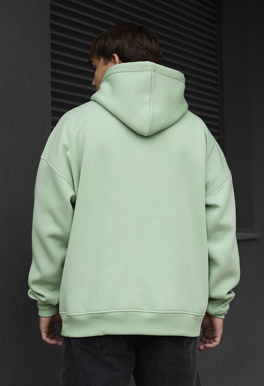 Толстовка чоловіча Staff light mint oversize fleece м’ятного кольору на флісі тепла модна ...
