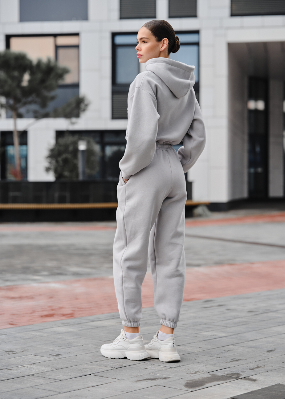 Комбінезон жіночий Staff ср light gray oversize fleece світло-сірий теплий стильний оверсайз ...