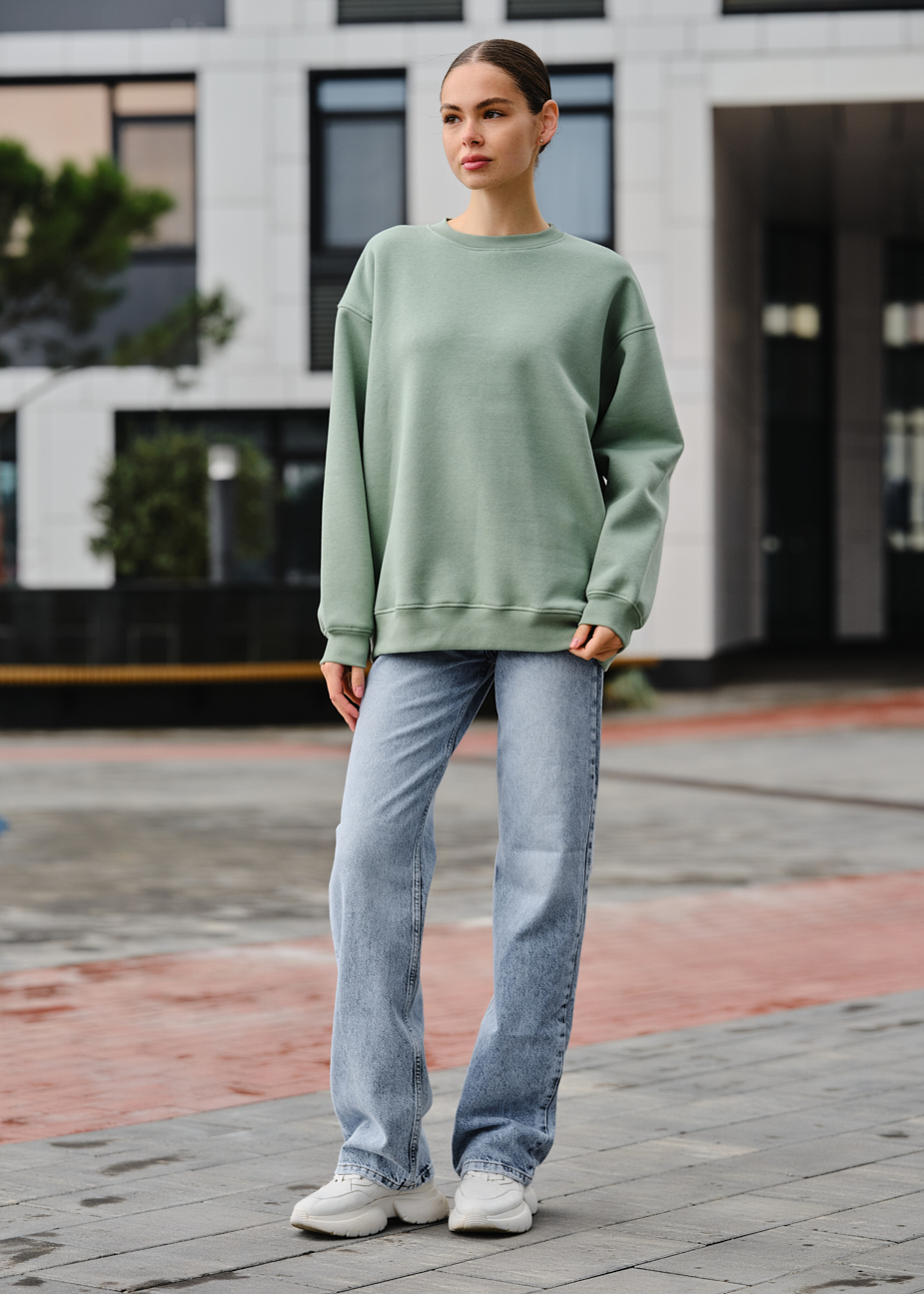 Світшот жіночий Staff fa light green oversize fleece світло-зелений ...