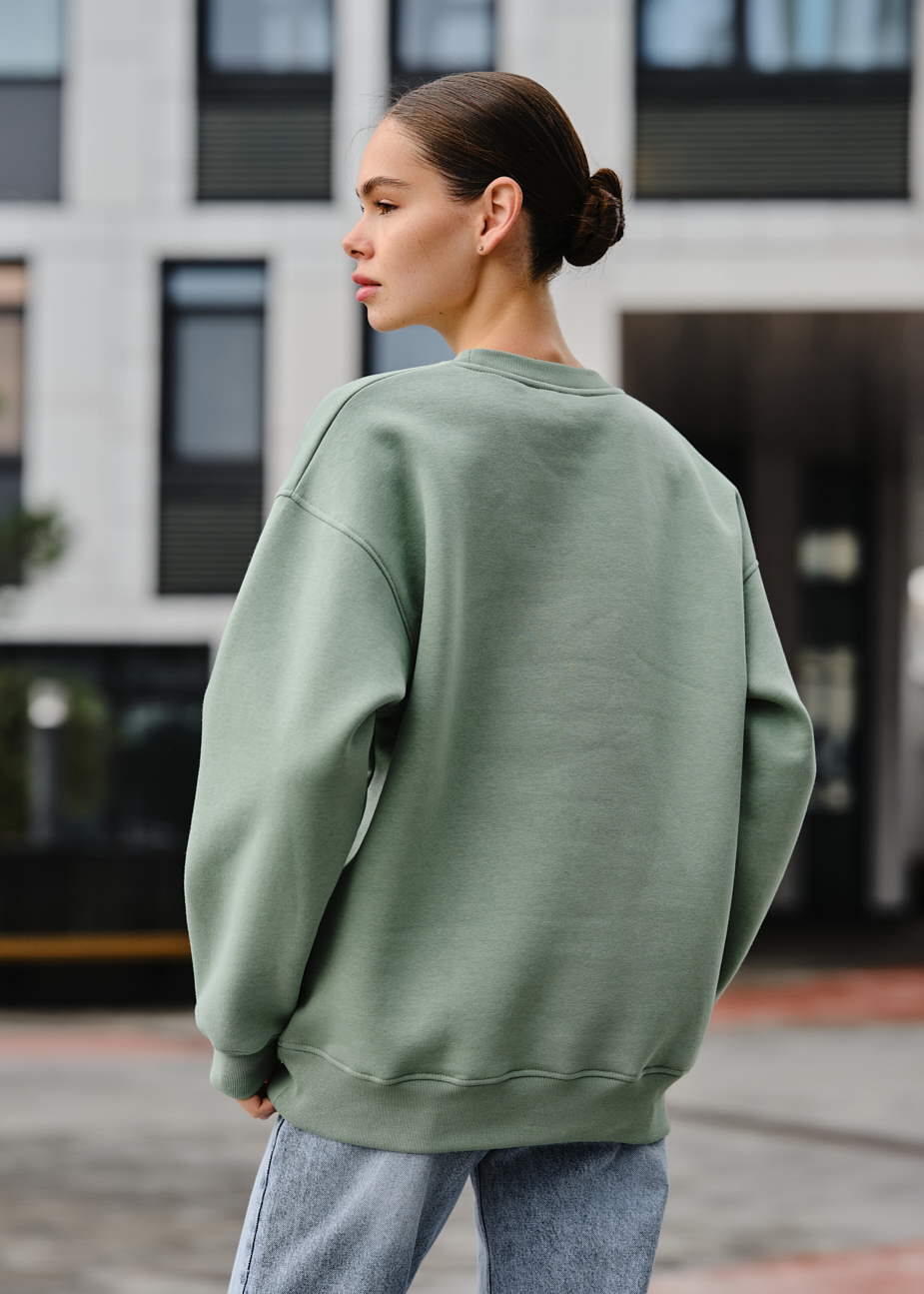 Світшот жіночий Staff fa light green oversize fleece світло-зелений ...