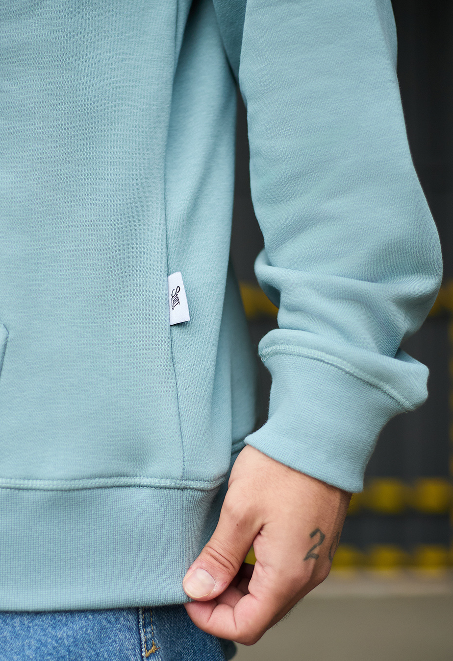 Толстовка чоловіча Staff light blue Defect світло-синя однотонна для підлітка ціна