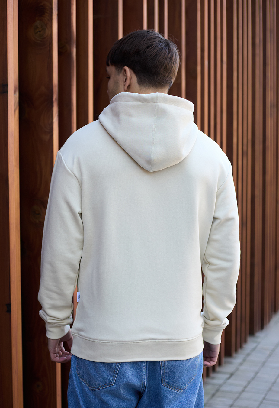 Толстовка чоловіча Staff milk Defect молочного кольору однотонна стильна ціна