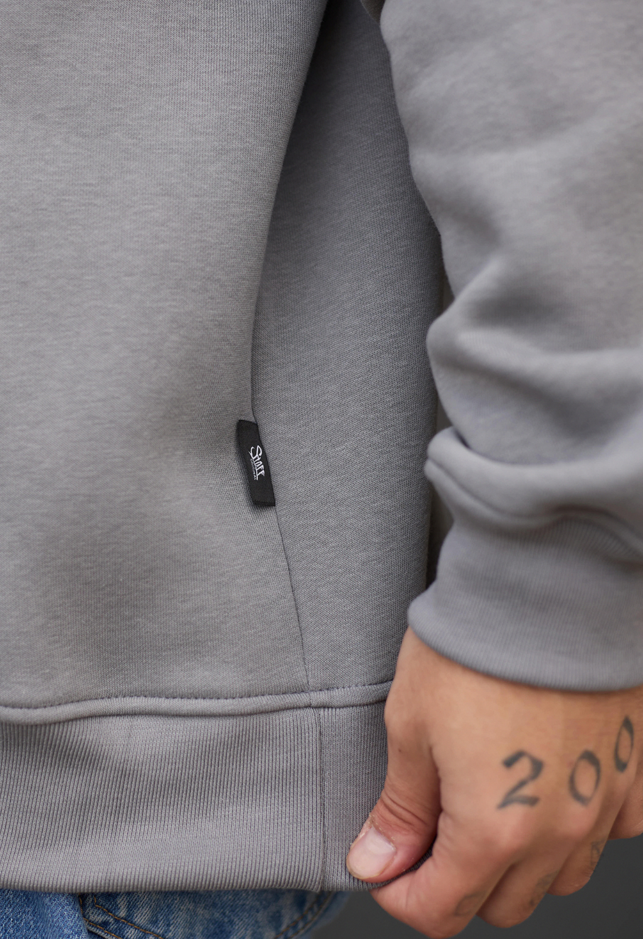 Толстовка чоловіча Staff gray basic oversize fleece сіра базова бавовняна брендова на флісі ...