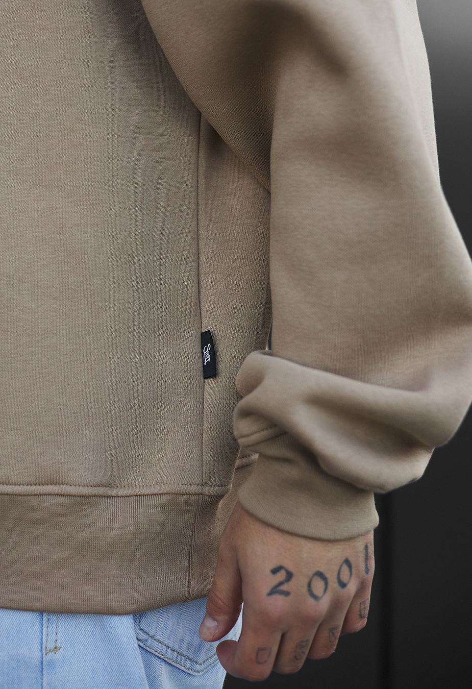 Світшот чоловічий Staff light brown oversize fleece світло-коричневий оверсайз для підлітка ...