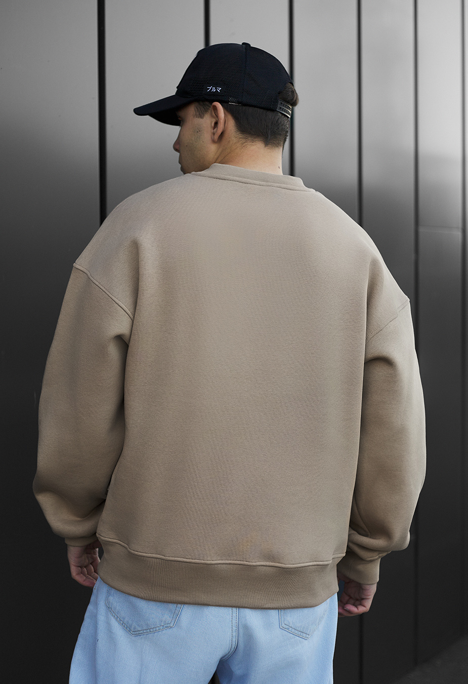 Світшот чоловічий Staff light brown oversize fleece світло-коричневий оверсайз для підлітка ...