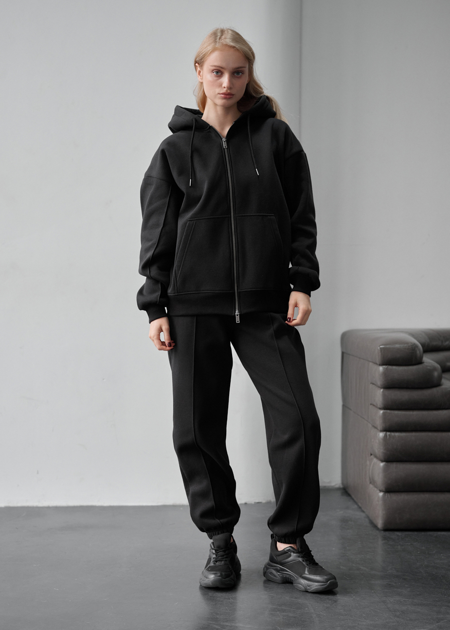 Спортивний костюм жіночий Staff jay black zip oversize fleece чорний ...