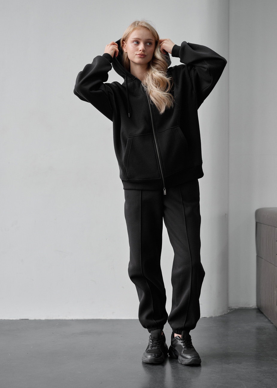 Спортивний костюм жіночий Staff jay black zip oversize fleece чорний ...