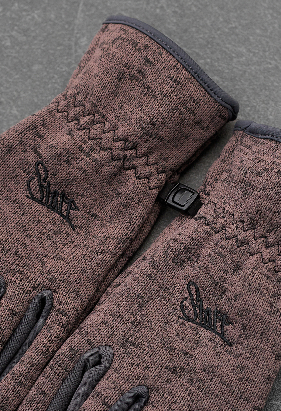 Чоловічі рукавиці зимові Staff brown fleece size S-M коричневі теплі з логотипом на флісі ...