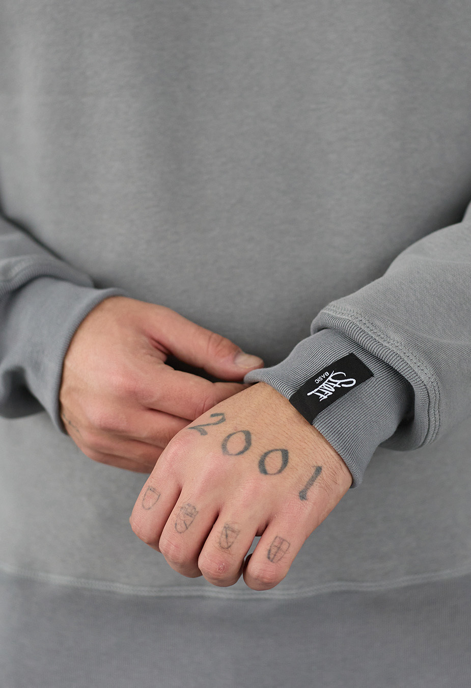 Світшот чоловічий Staff gray basic fleece сірий утеплений бавовняний брендовий базовий ...