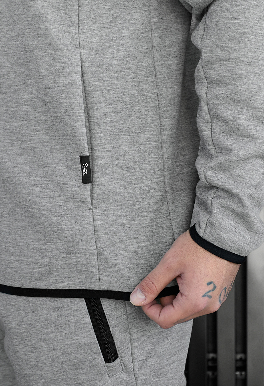 Спортивний костюм чоловічий Staff tr zip gray melange fleece сірий ...