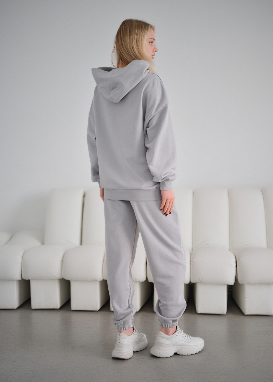 Спортивний костюм жіночий Staff pi light gray oversize світло-сірий бавовняний оверсайз стильний ...