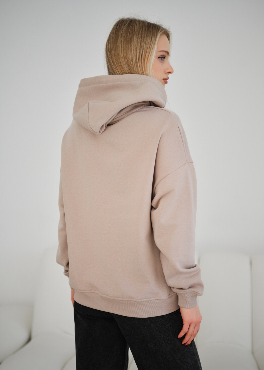 Толстовка жіноча Staff vin beige oversize бежева оверсайз брендова однотонна бавовняна ціна