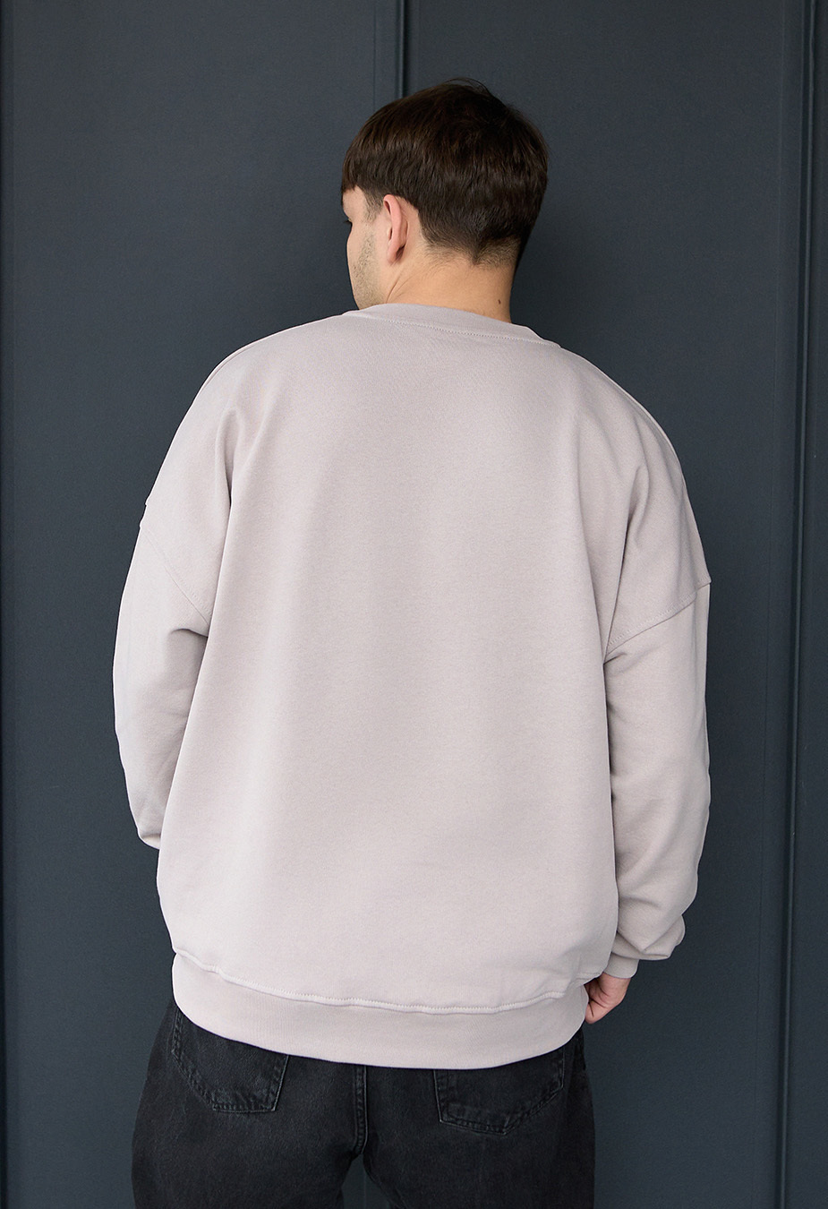 Світшот чоловічий Staff light gray basic oversize світло-сірий однотонний для підлітка ...