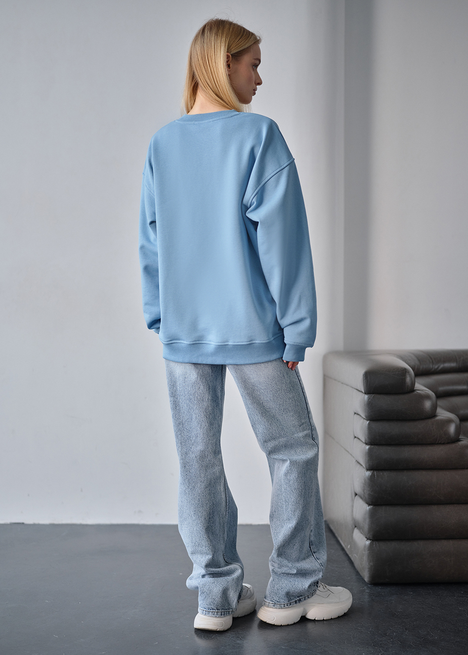 Світшот жіночий Staff fa light blue oversize блакитний бавовняний оверсайз стильний купити