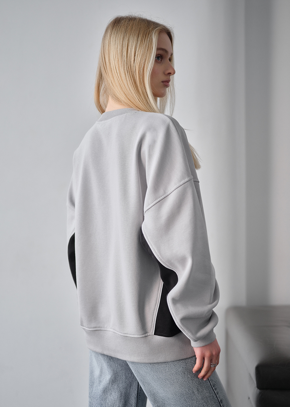 Світшот жіночий Staff un light gray oversize світло-сірий/чорний ...