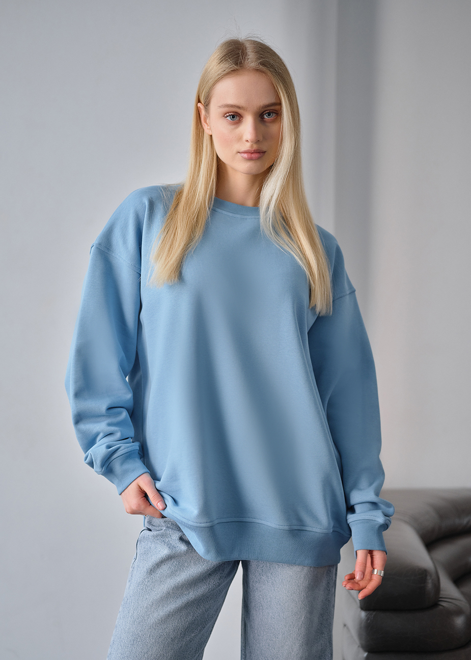 Світшот жіночий Staff fa light blue oversize блакитний бавовняний оверсайз стильний купити