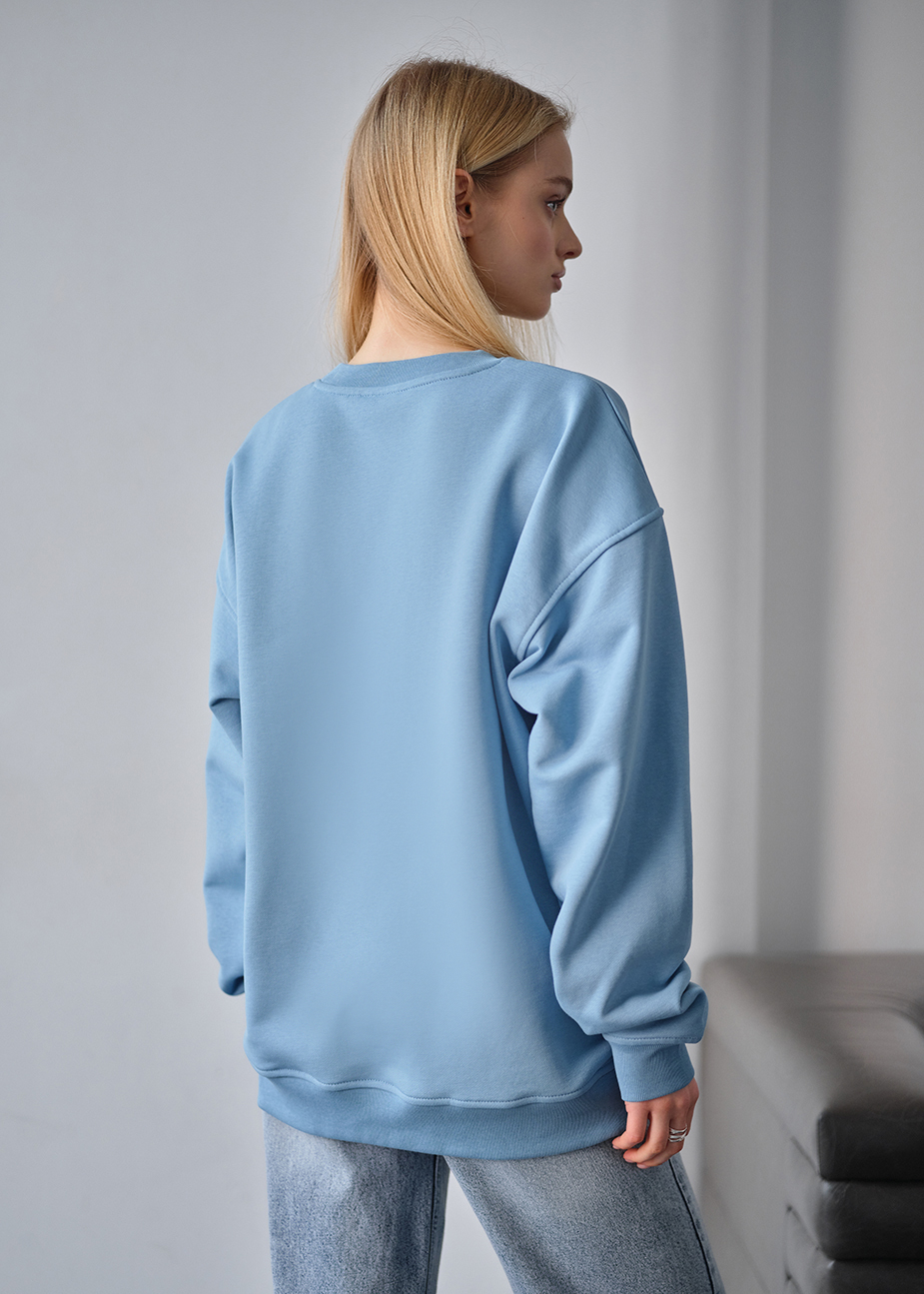 Світшот жіночий Staff fa light blue oversize блакитний бавовняний оверсайз стильний купити