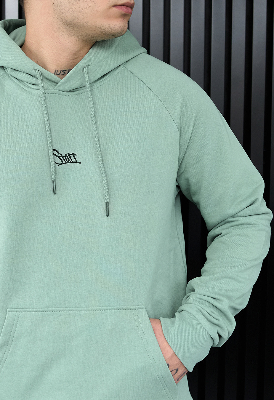 Чоловіче худі Staff mint logo reglan м’ятного кольору з логотипом ...