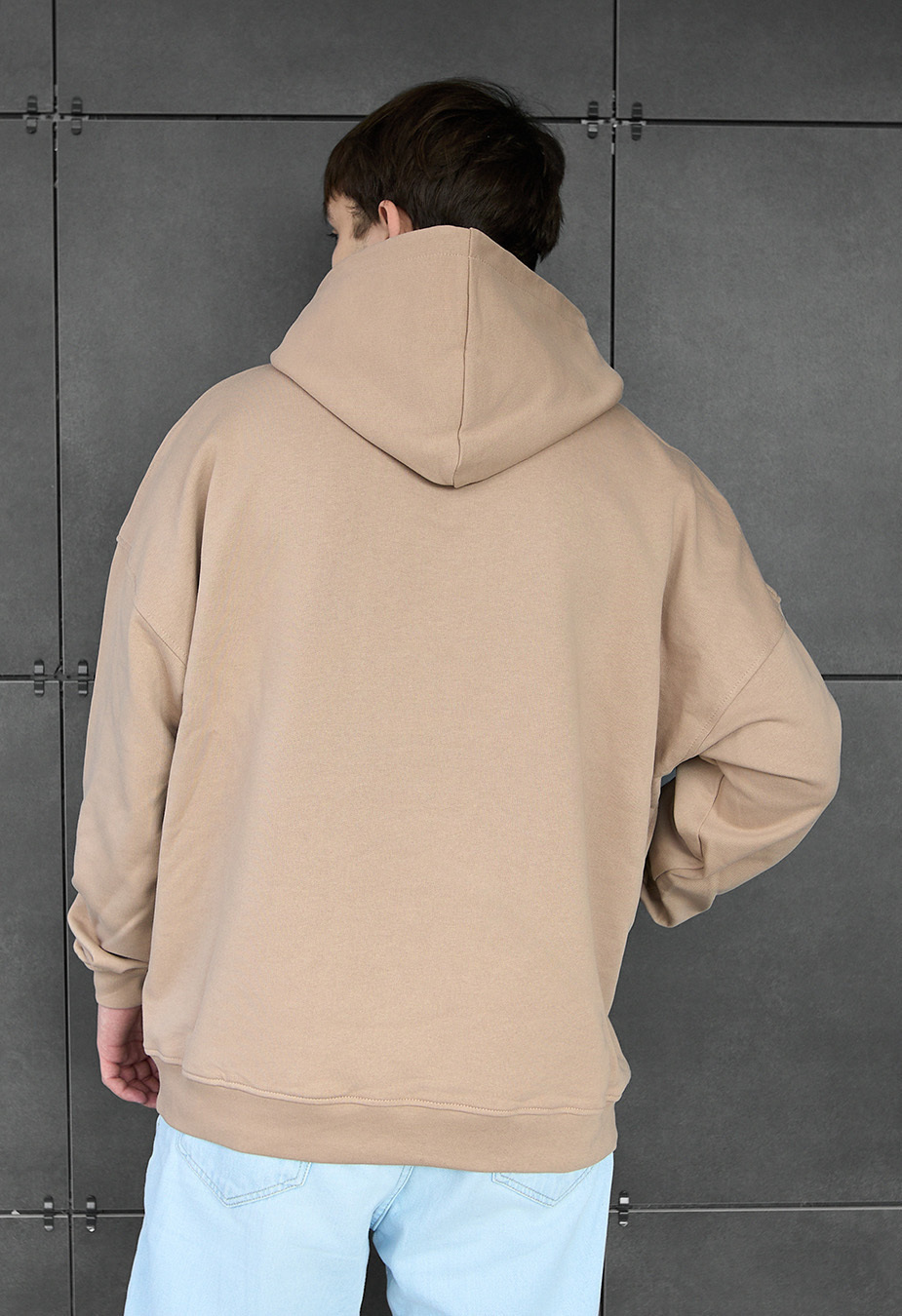 Толстовка чоловіча Staff light brown oversize світло-коричнева однотонна бавовняна оверсайз ...