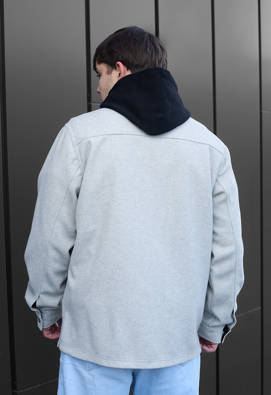 Куртка-сорочка чоловіча Staff light gray світло-сіра однотонна брендова ціна