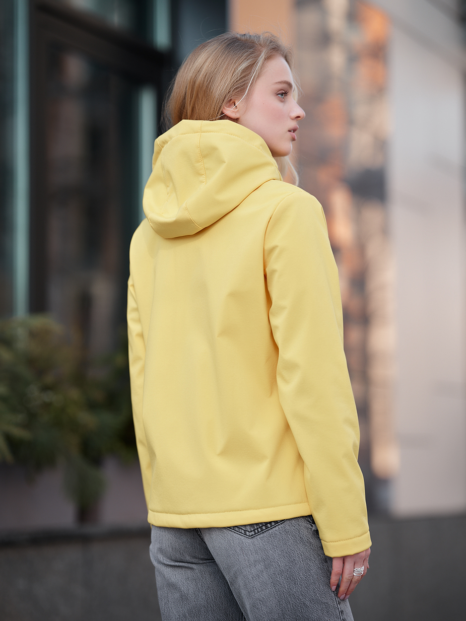 Куртка жіноча Staff soft shell yellow жовта легка демісезонна недорога водонепроникна з ...