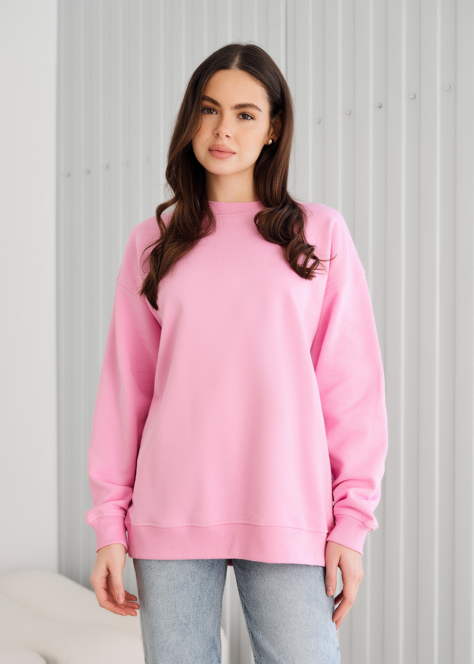 Світшот жіночий Staff future oversize рожевий з принтом оверсайз молодіжний бавовняний з ...