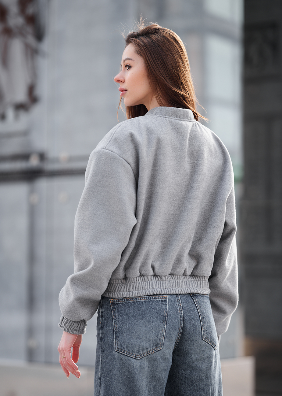 Бомбер жіночий Staff bla light gray світло-сірий однотонний демісезонний молодіжний ціна