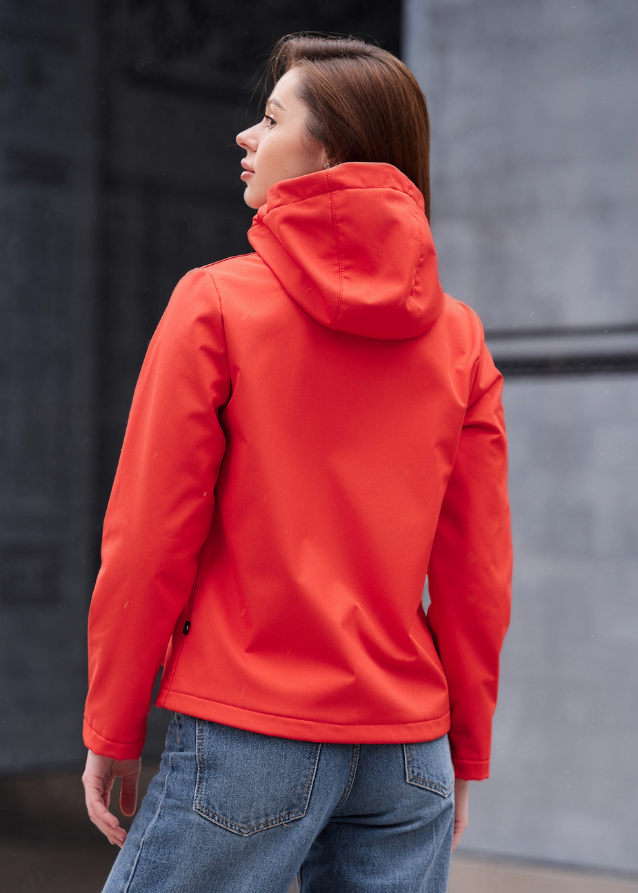 Жіноча куртка Staff soft shell red червона з капюшоном водонепроникна брендова легка демісезонна ...