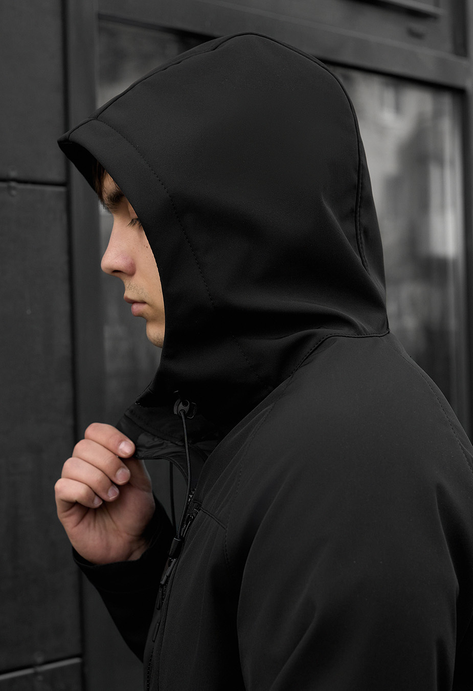 Чоловіча куртка Staff soft shell di black чорна демісезонна для підлітка легка з капюшоном ...